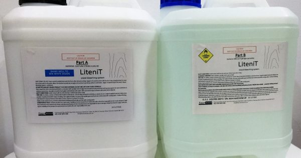 wood bleach 20Lt kit- LiteniT 2 part wood bleaching system - OAK TIMBER FLOORING